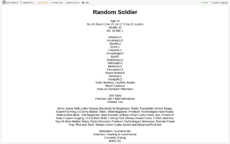 Random Soldier ― Perchance Generator