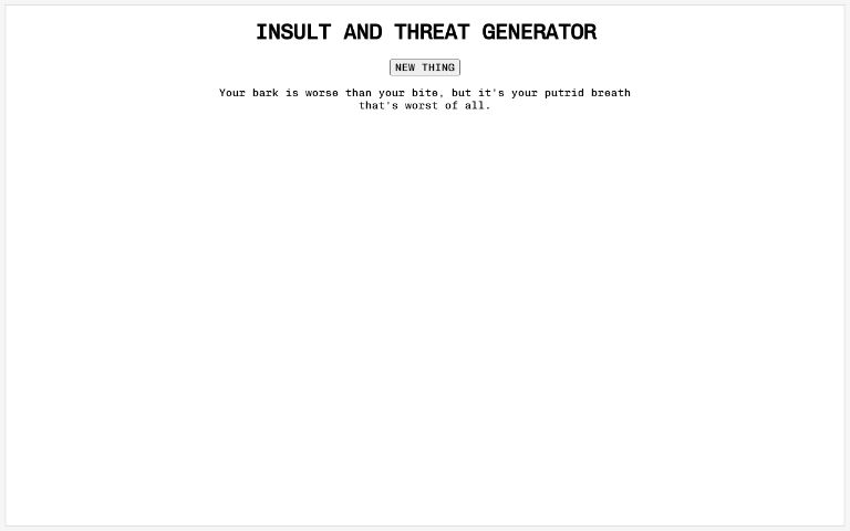 INSULT AND THREAT GENERATOR