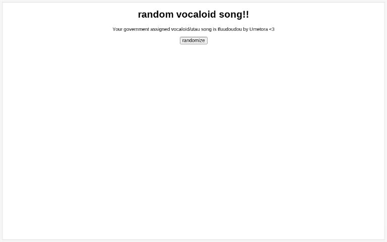 random vocaloid song!! ― Perchance Generator