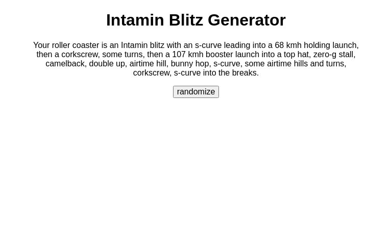Intamin Blitz Generator