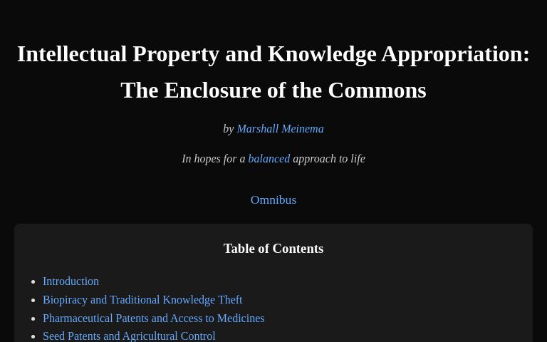 Intellectual Property and Knowledge Appropriation: The Enclosure of the ...