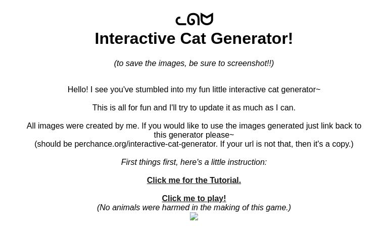 ᓚᘏᗢ Interactive Cat Generator!