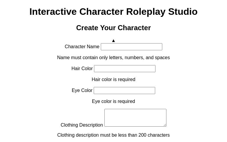 Interactive Character Roleplay Studio