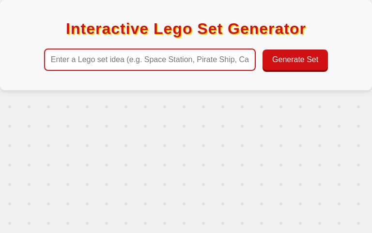 Interactive Lego Set Generator