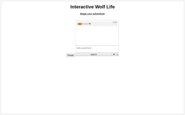 Interactive Wolf Life ― Perchance Generator