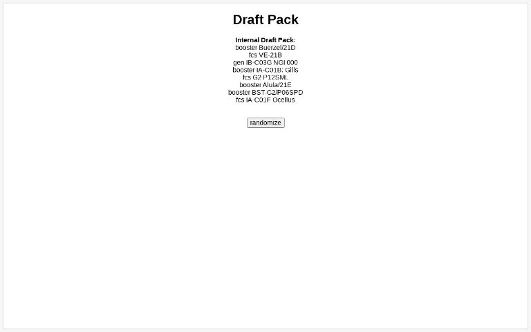 Draft Pack ― Perchance Generator