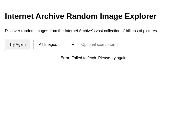 Internet Archive Random Image Explorer ― Perchance Generator