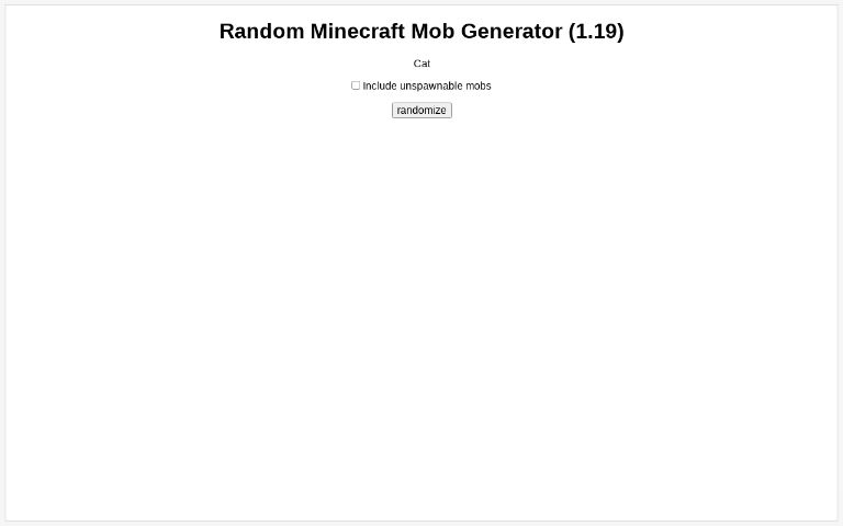 Random Minecraft Mob Generator (1.19)