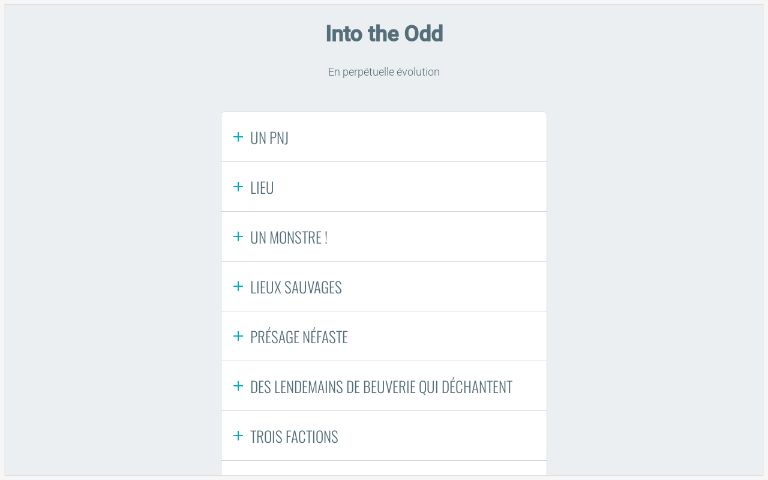 Into the Odd ― Perchance Generator
