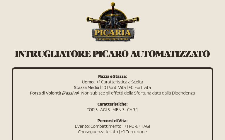 Intrugliatore Picaro V3 ― Perchance Generator