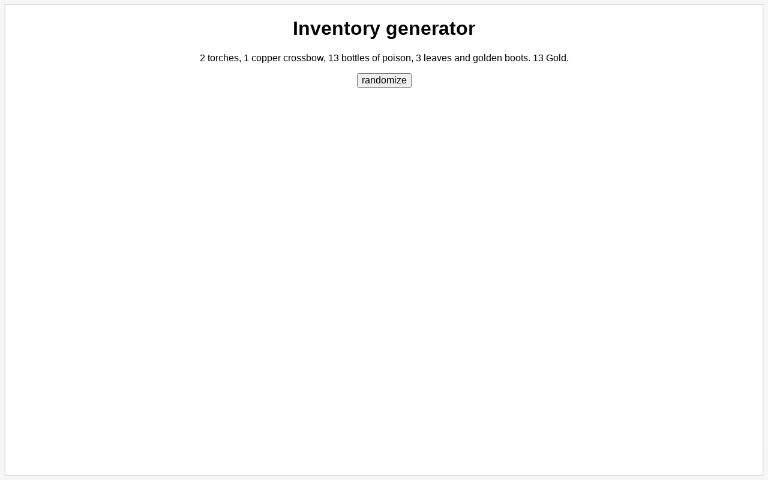 Inventory generator