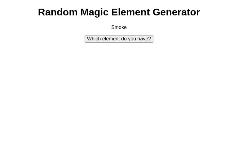 Random Magic Element Generator