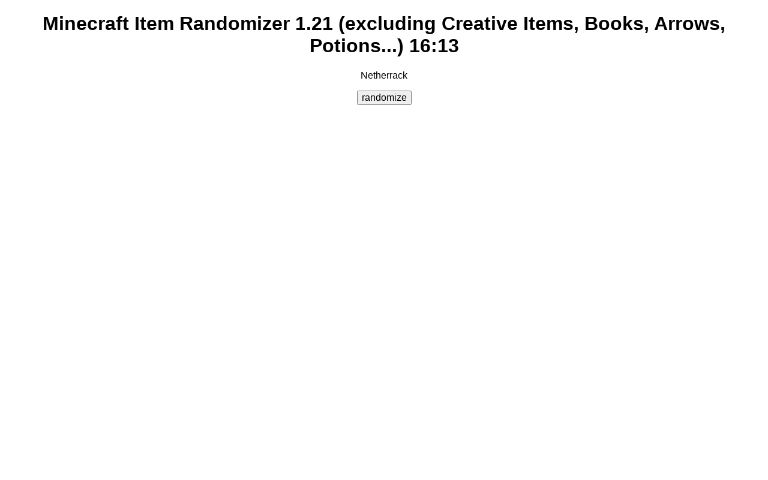 Minecraft Item Randomizer 1.21 (excluding Creative Items, Books, Arrows ...