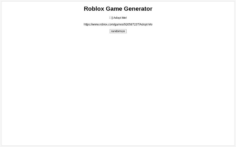 Roblox Game Generator
