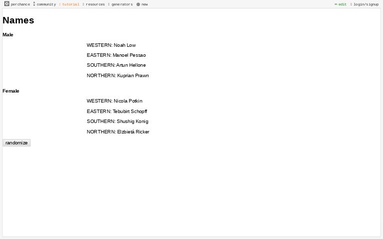 Names ― Perchance Generator