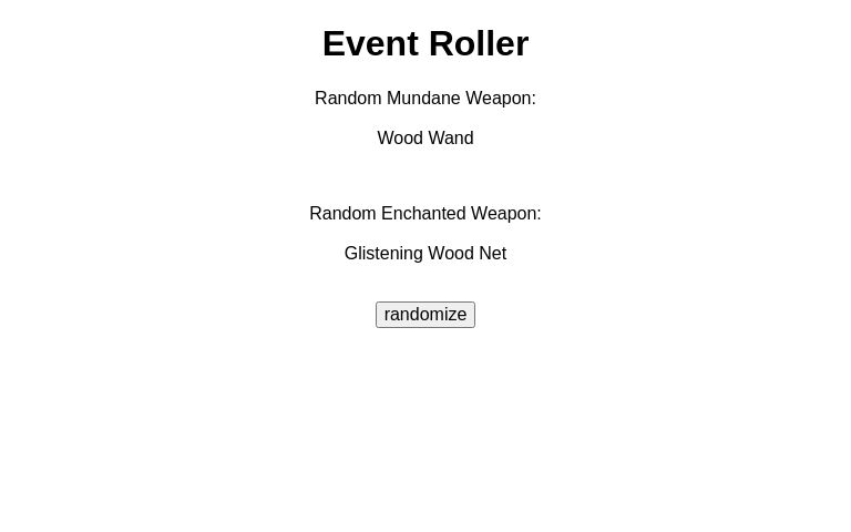 Event Roller ― Perchance Generator