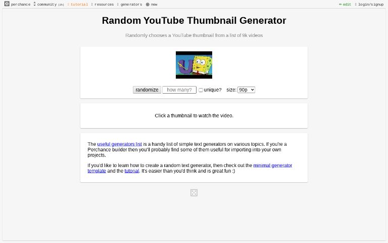 Random YouTube Thumbnail Generator