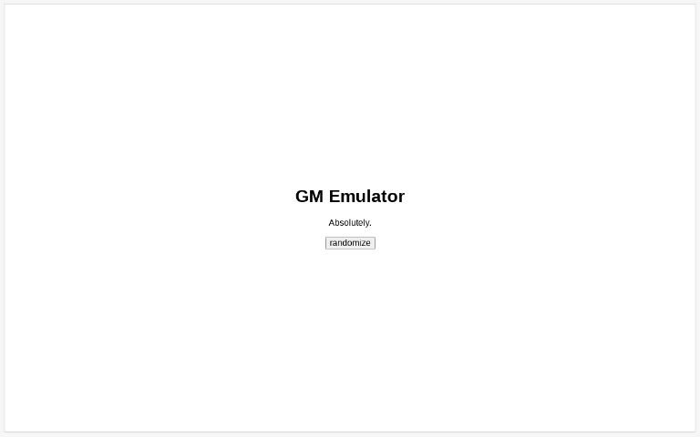 GM Emulator ― Perchance Generator