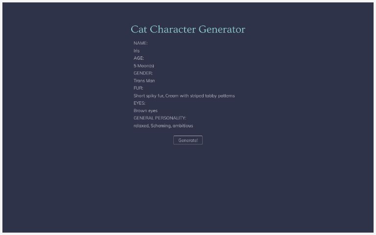 Cat Character Generator
