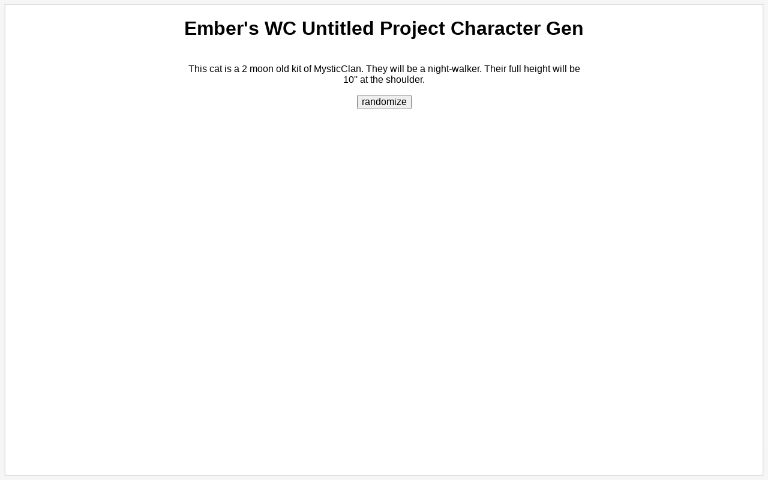 Ember's WC Untitled Project Character Gen