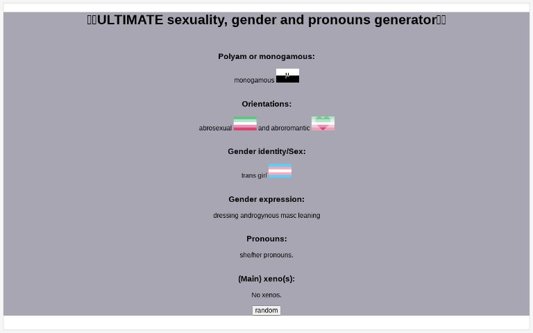 🏳️‍🌈ULTIMATE sexuality, gender and pronouns generator🏳️‍🌈