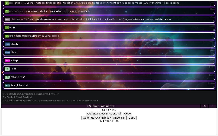 ⚡ • IP Slash Command • by Keira 💖 ― Perchance Generator