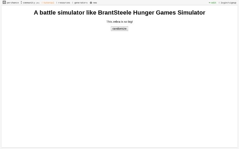 A battle simulator like BrantSteele Hunger Games Simulator ― Perchance ...