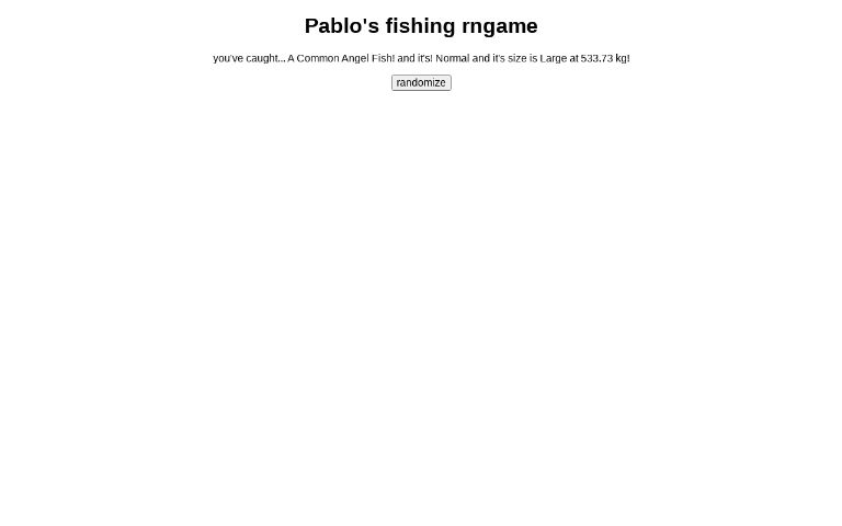 Pablo's fishing rngame ― Perchance Generator