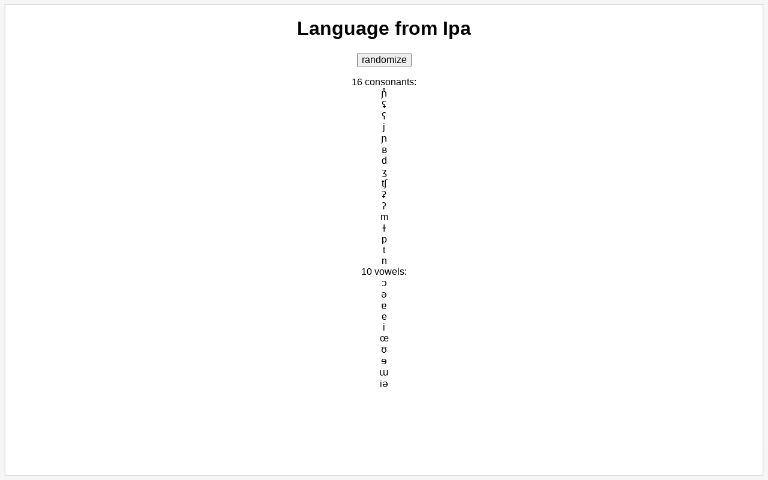Language from Ipa ― Perchance Generator