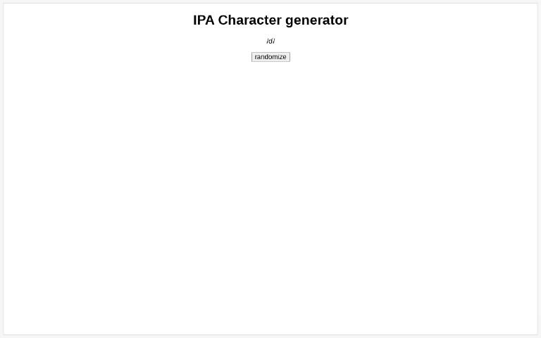 IPA Character generator