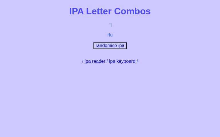 IPA Letter Combos ― Perchance Generator