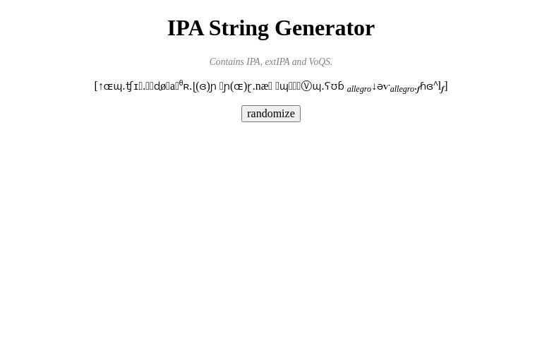 IPA String Generator