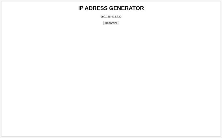 IP ADRESS GENERATOR