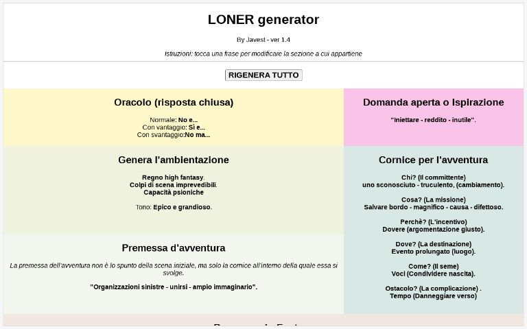 LONER generator ― Perchance