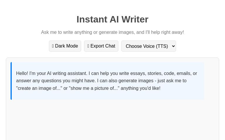 Instant AI Writer ― Perchance Generator