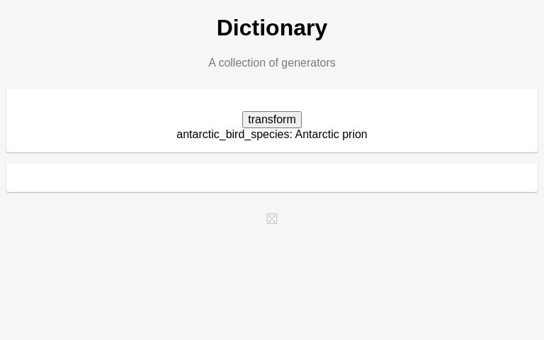 Dictionary ― Perchance Generator