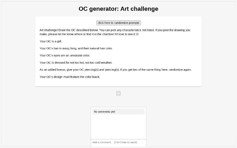 OC generator: Art challenge