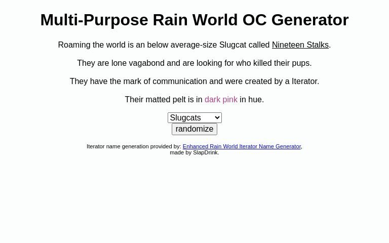 Multi-Purpose Rain World OC Generator