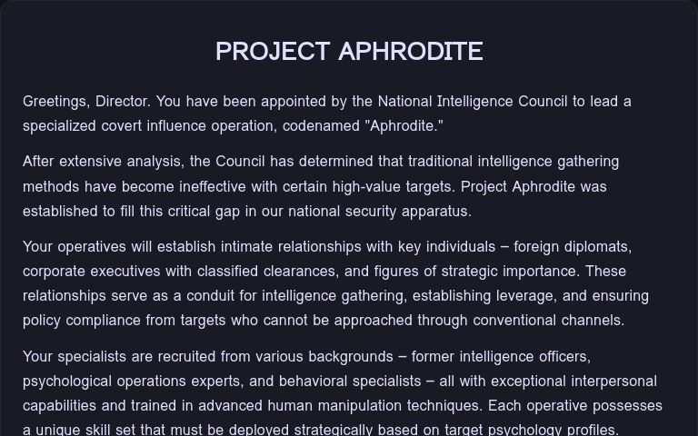 PROJECT APHRODITE ― Perchance Generator