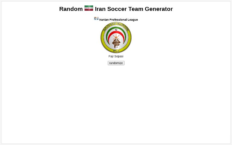 Random Iran Soccer Team Generator
