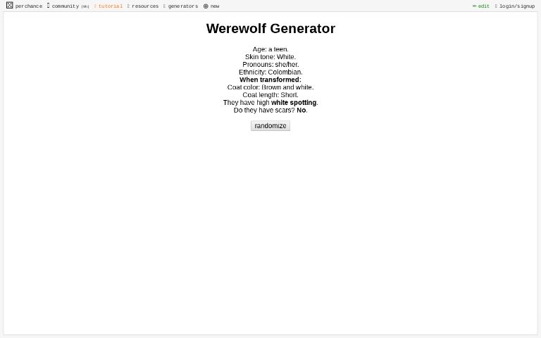 Werewolf Generator
