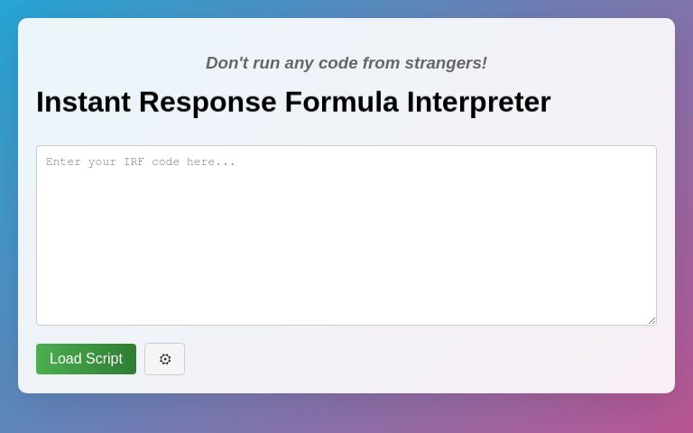 Instant Response Formula Interpreter ― Perchance Generator