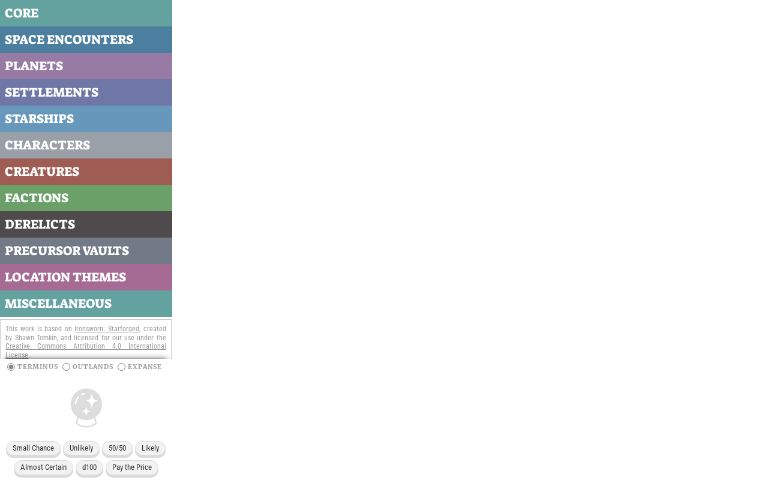 Ironsworn Oracles ― Perchance Generator