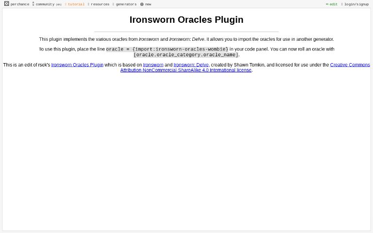 Ironsworn Oracles Plugin v2.0