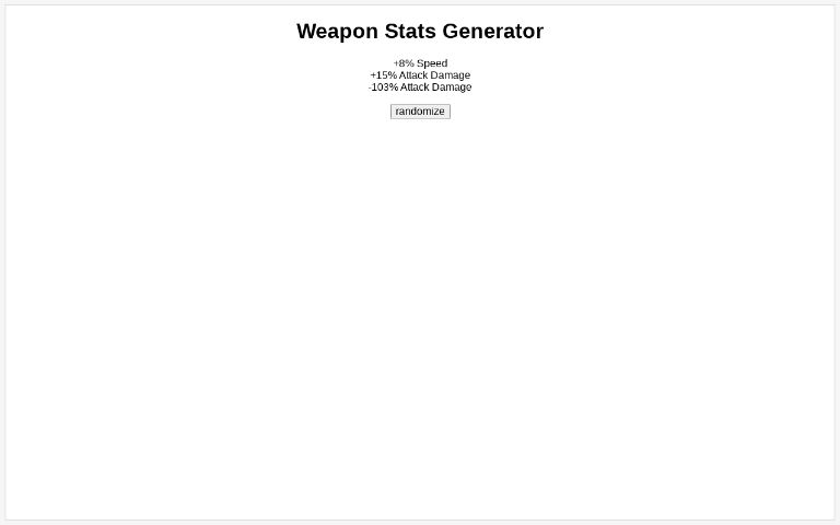 Weapon Stats Generator