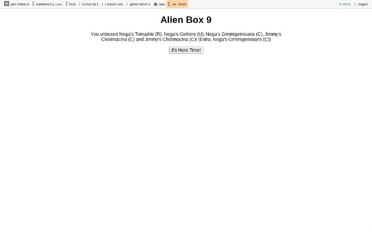 Alien Box 9 ― Perchance Generator