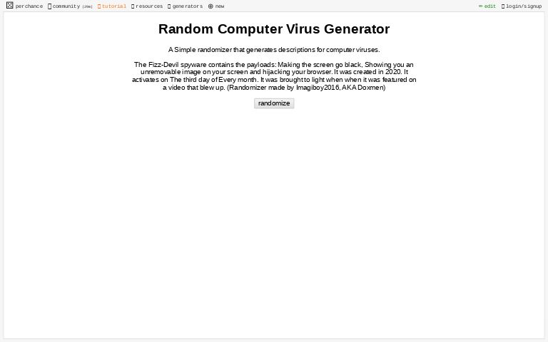 Random Computer Virus Generator