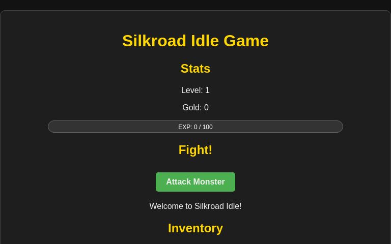 Silkroad Idle Game ― Perchance Generator