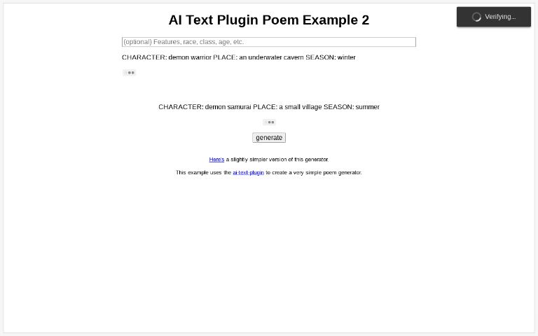 AI Text Plugin Poem Example 2