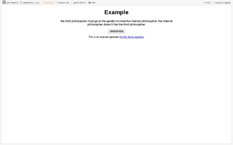 Example ― Perchance Generator